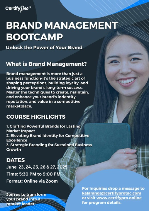 Brand Management Bootcamp June Schedule | CertifyPro Training and ...